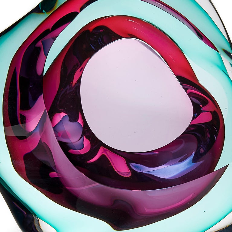 Vug in Emerald and Fuchsia, a Unique Glass Sculpture by Samantha ...