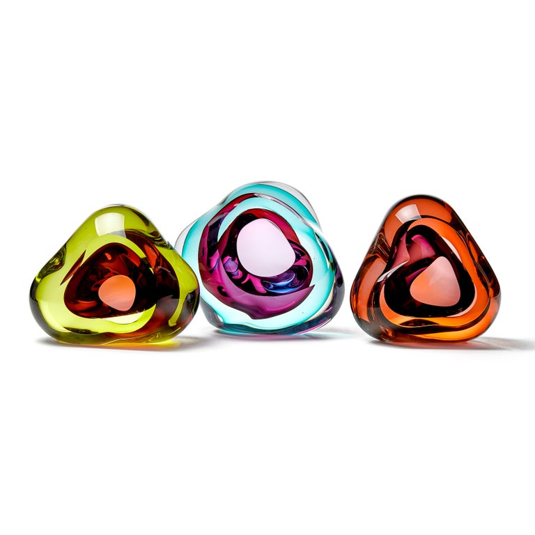 Vug in Emerald and Fuchsia, a Unique Glass Sculpture by Samantha ...