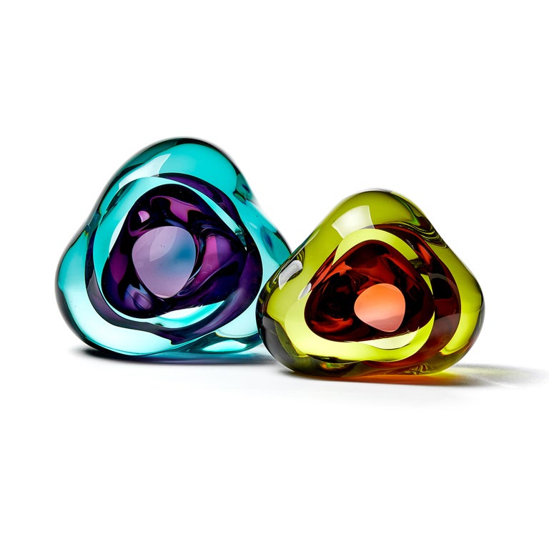 Vug in Emerald and Purple, a Unique Glass Sculpture by Samantha ...