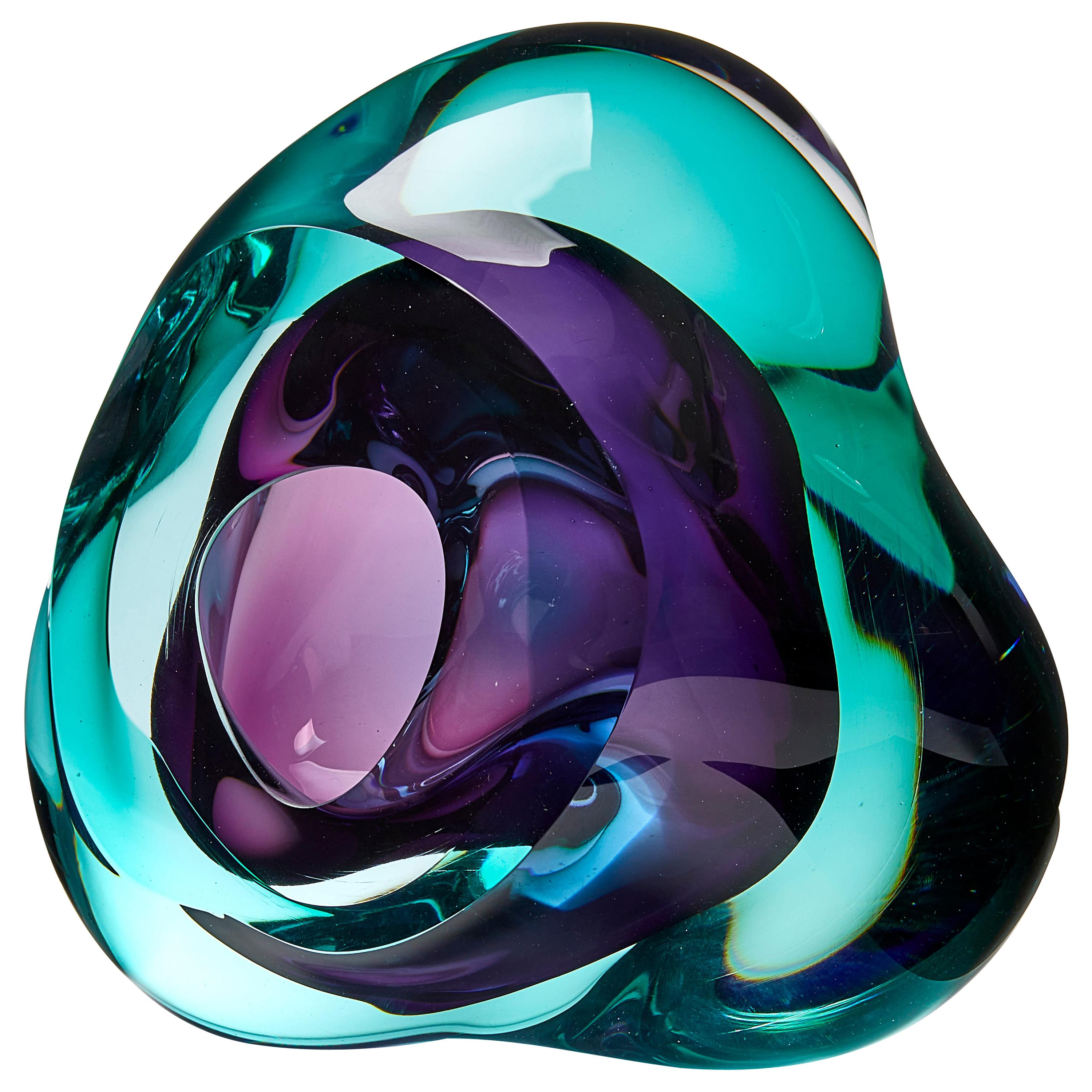 Vug in Emerald and Purple, a Unique Glass Sculpture by Samantha ...