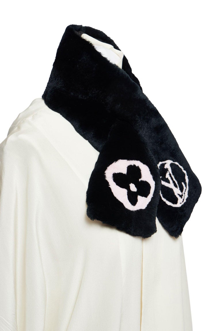 Vuitton Black Rabbit Logo Scarf For Sale at 1stDibs