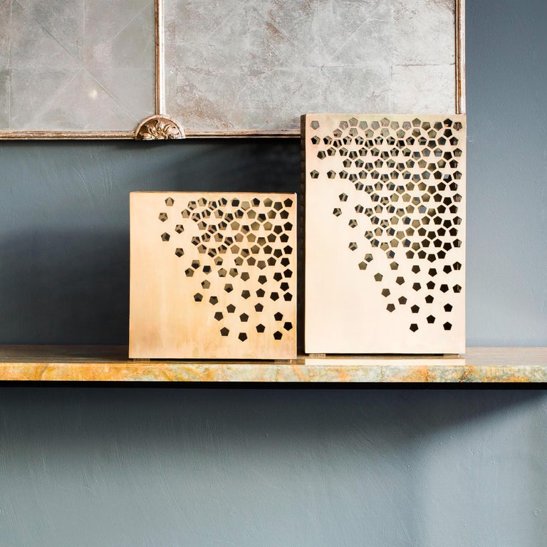 Vulcano Candle Lantern with Pentagon Laser Cut Design at 1stDibs ...