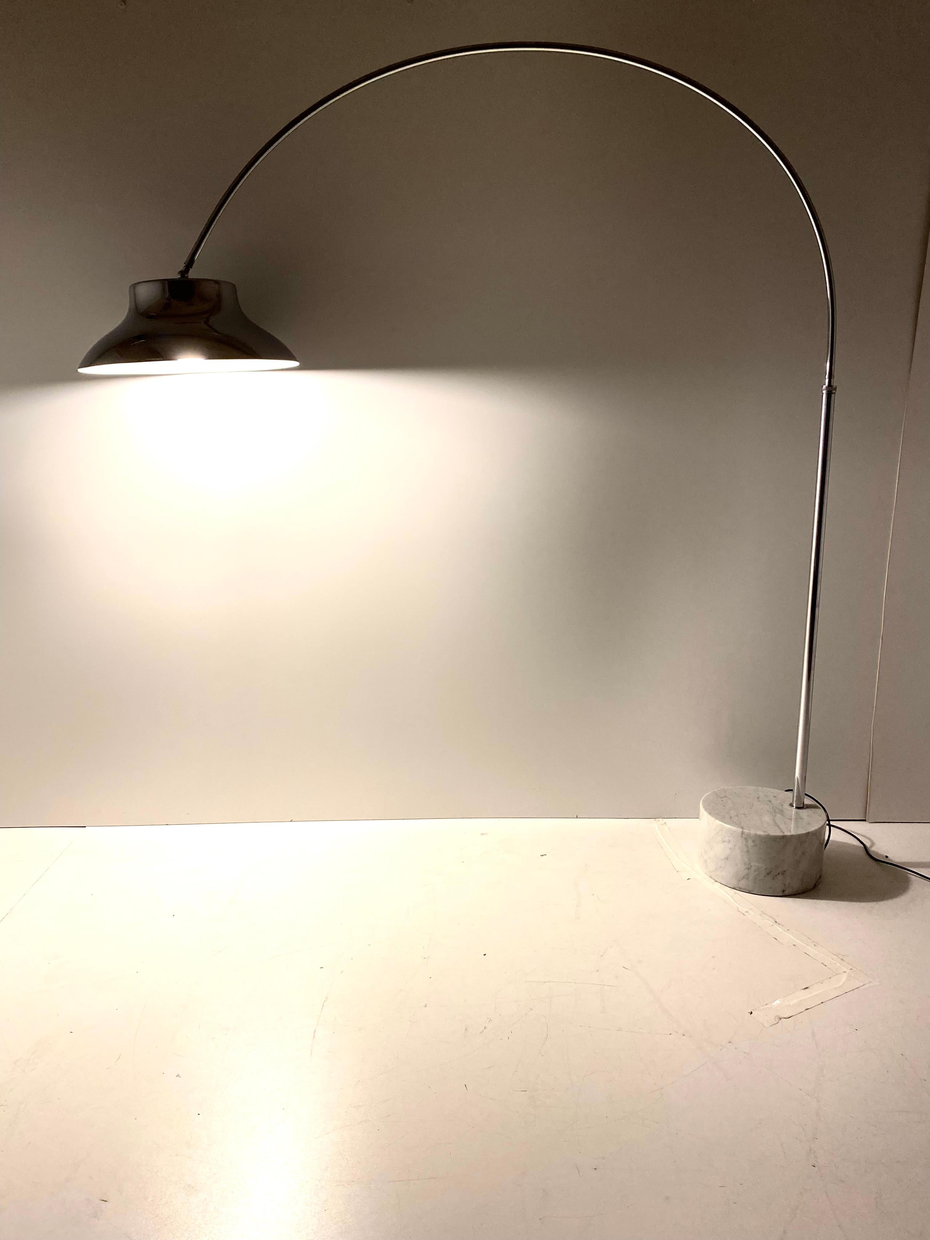 Vintage chromed arc floor lamp, Italy, 1960s For Sale at 1stDibs