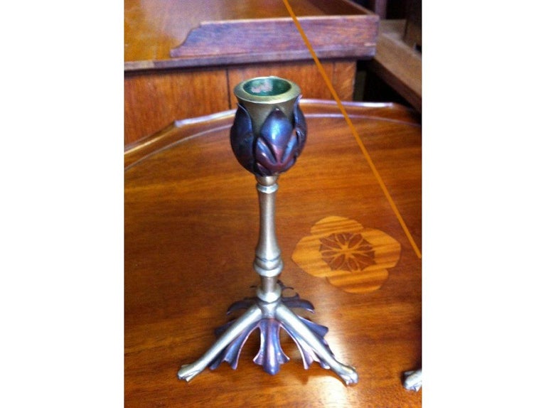W A S Benson, Pair of Arts and Crafts Brass and Copper Candlesticks at ...
