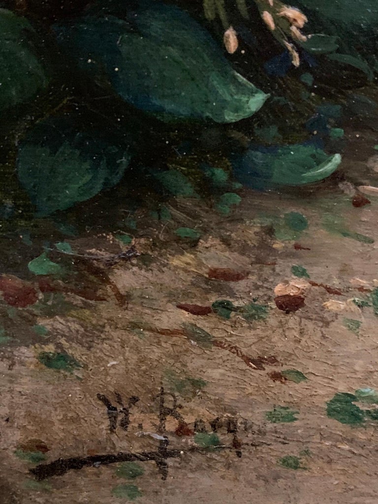 W. Burque - 19th century French scene of Lovers walking in a Garden, in ...