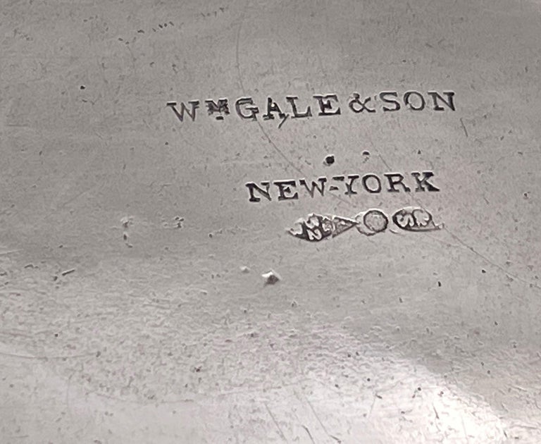 W. Gale and Son Coin Silver 1852 Pair of Centerpiece Bowls with Floral ...