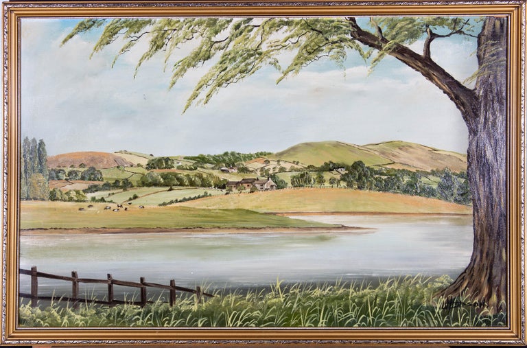 W. Hobson - W. Hobson - Huile du XXe siècle, paysage de campagne En ...