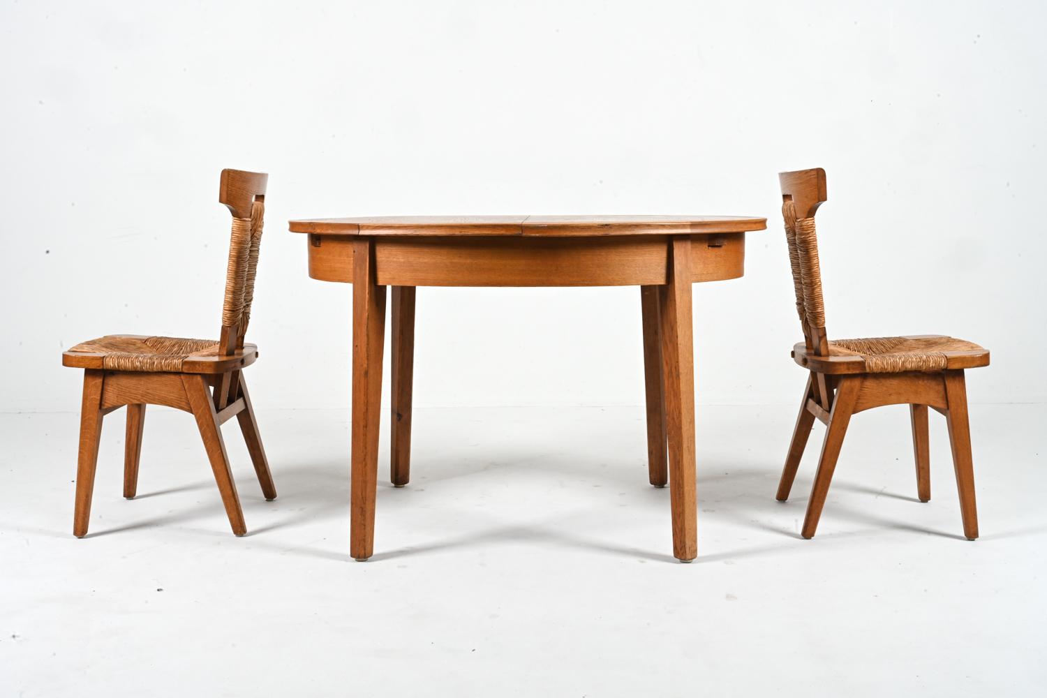 W. Kuyper Dutch Arts and Crafts Dining Suite in Oak and Rush, c. 1920s ...