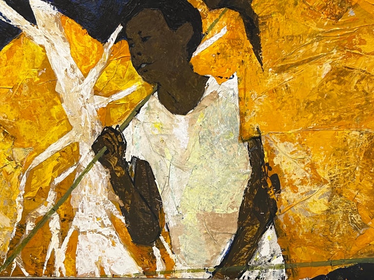W L Scruggs Oil on Board Bahamian and Son For Sale at 1stDibs