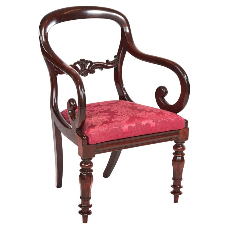 W1v Period Mahogany Desk Elbow Chair For Sale at 1stDibs