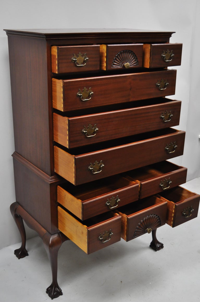 W.A. Hathaway Mahogany Ball and Claw Chippendale Style Highboy Tall ...