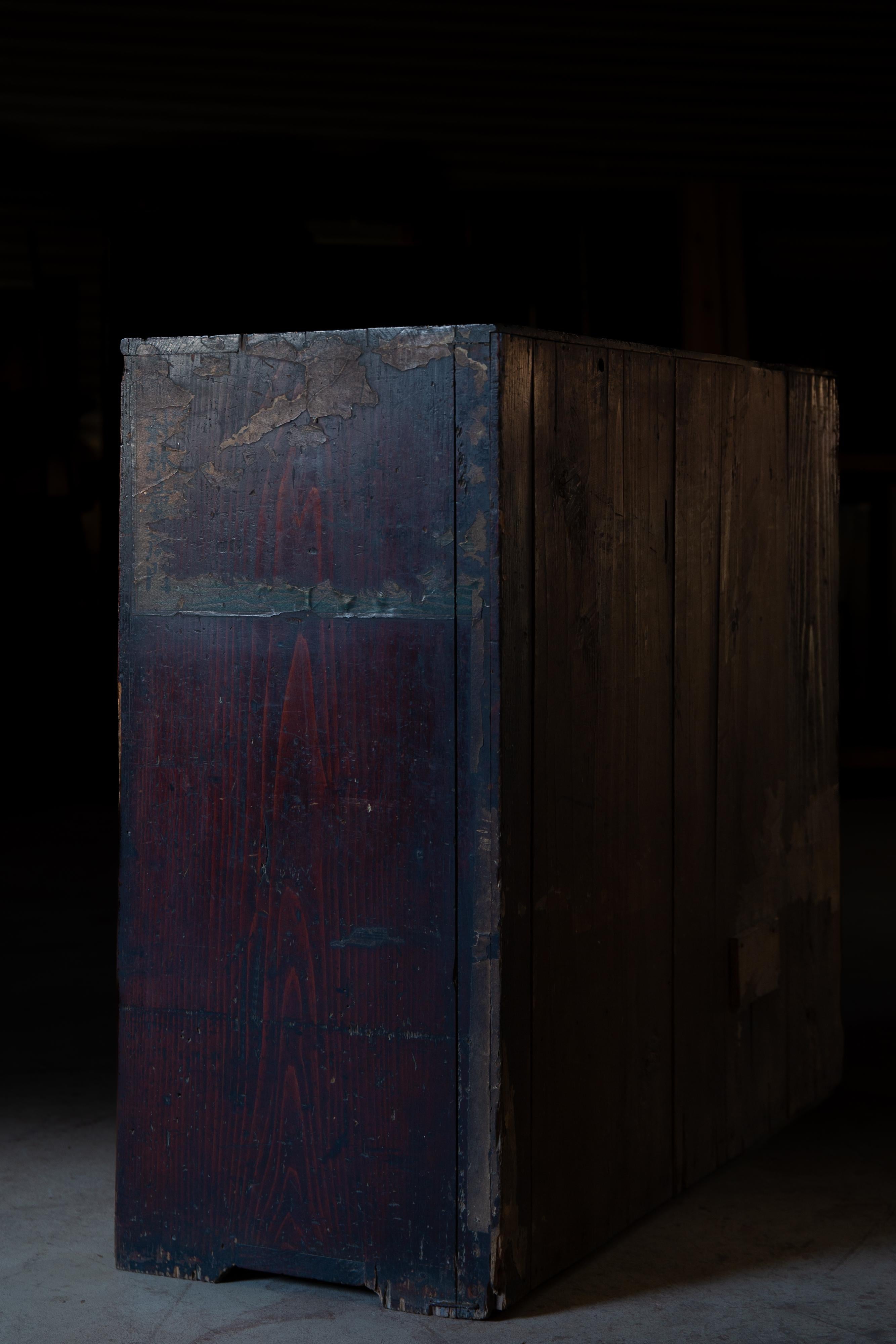 19th Edo Japanese wabi sabi dougu Kusuri Tansu, Tool medicine chest of ...