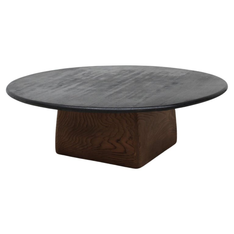 Wabi Sabi Japanese Circular Charred Cedar Coffee Table For Sale at 1stDibs