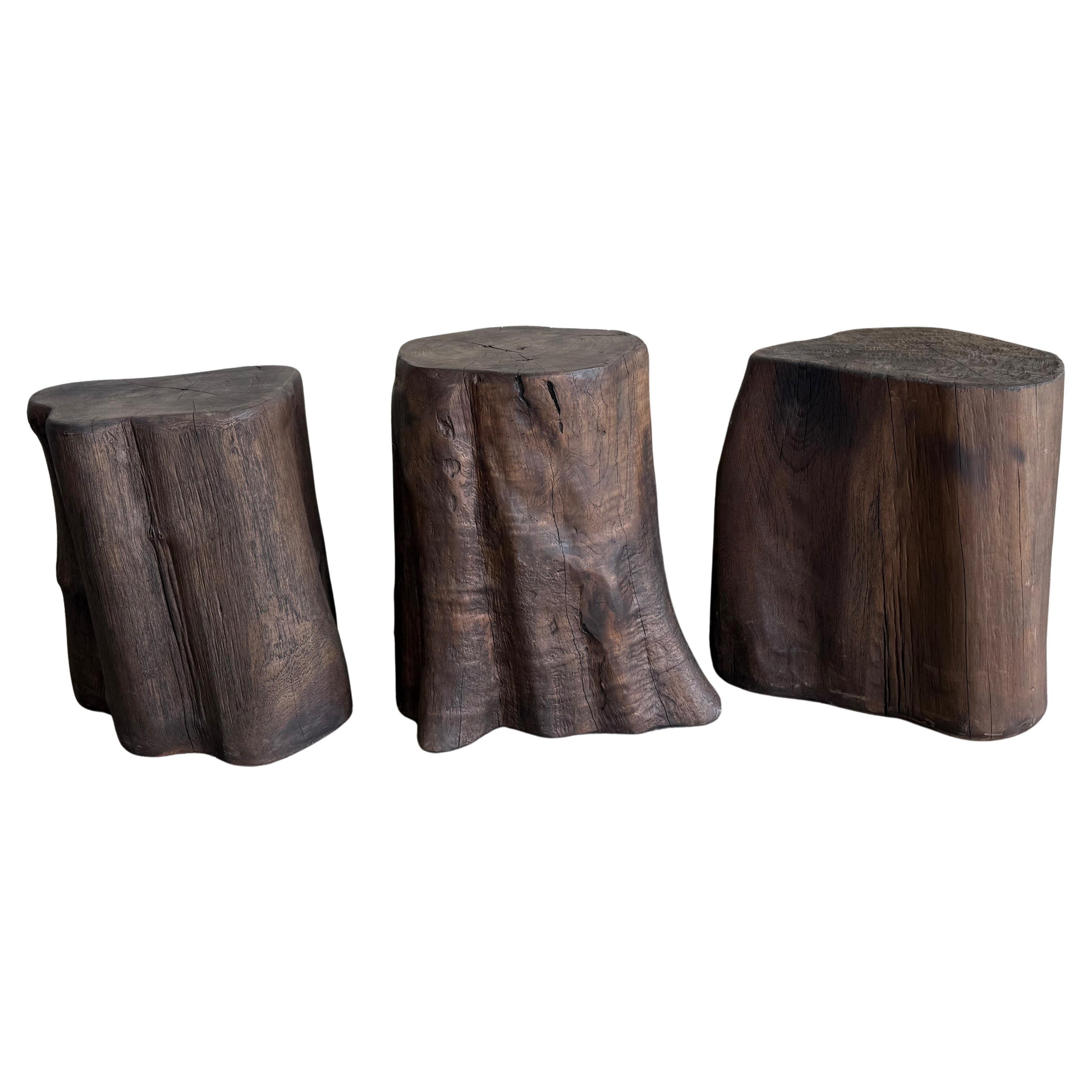 Vintage Reclaimed Walnut Side Table For Sale at 1stDibs