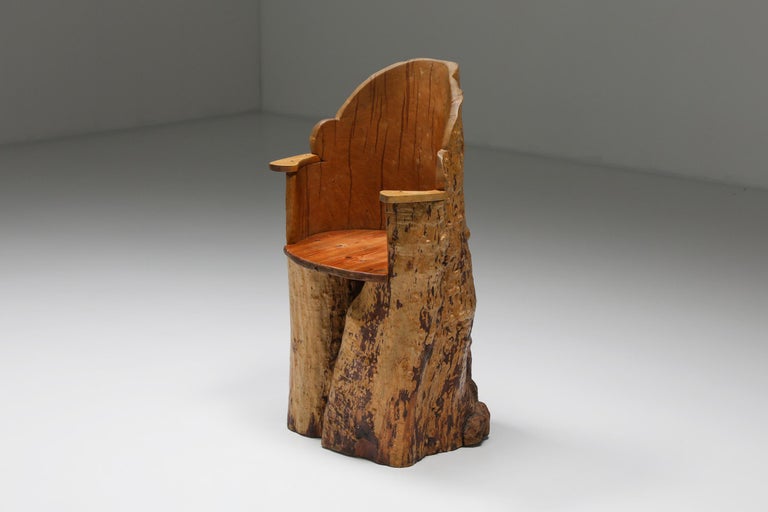 Chaise en bois organique Wabi-Sabi sur 1stDibs