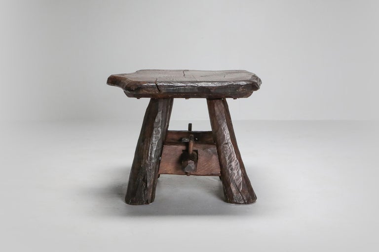 Wabi Sabi Rustic Side Table in Pine at 1stDibs