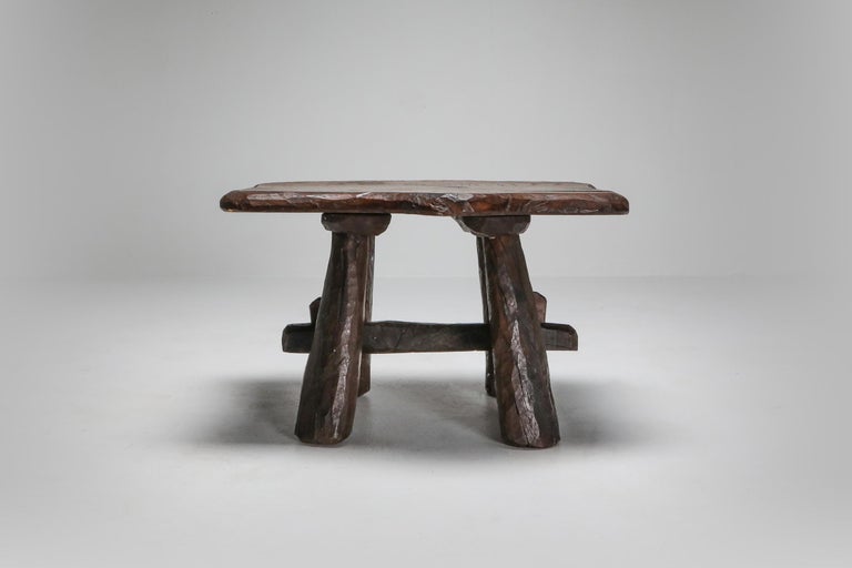 Wabi Sabi Rustic Side Table in Pine at 1stDibs