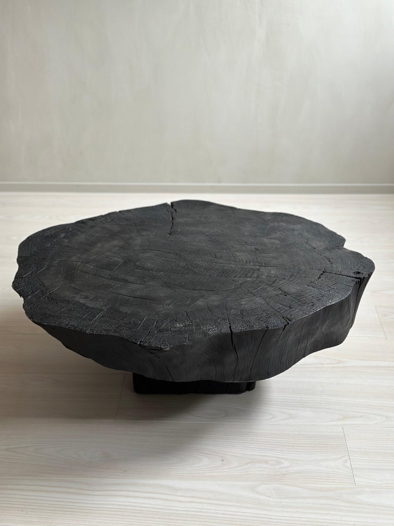 Wabi Sabi Style, Ebonized Brutalist Coffee Table, Spain, circa 1970s For Sale at 1stDibs