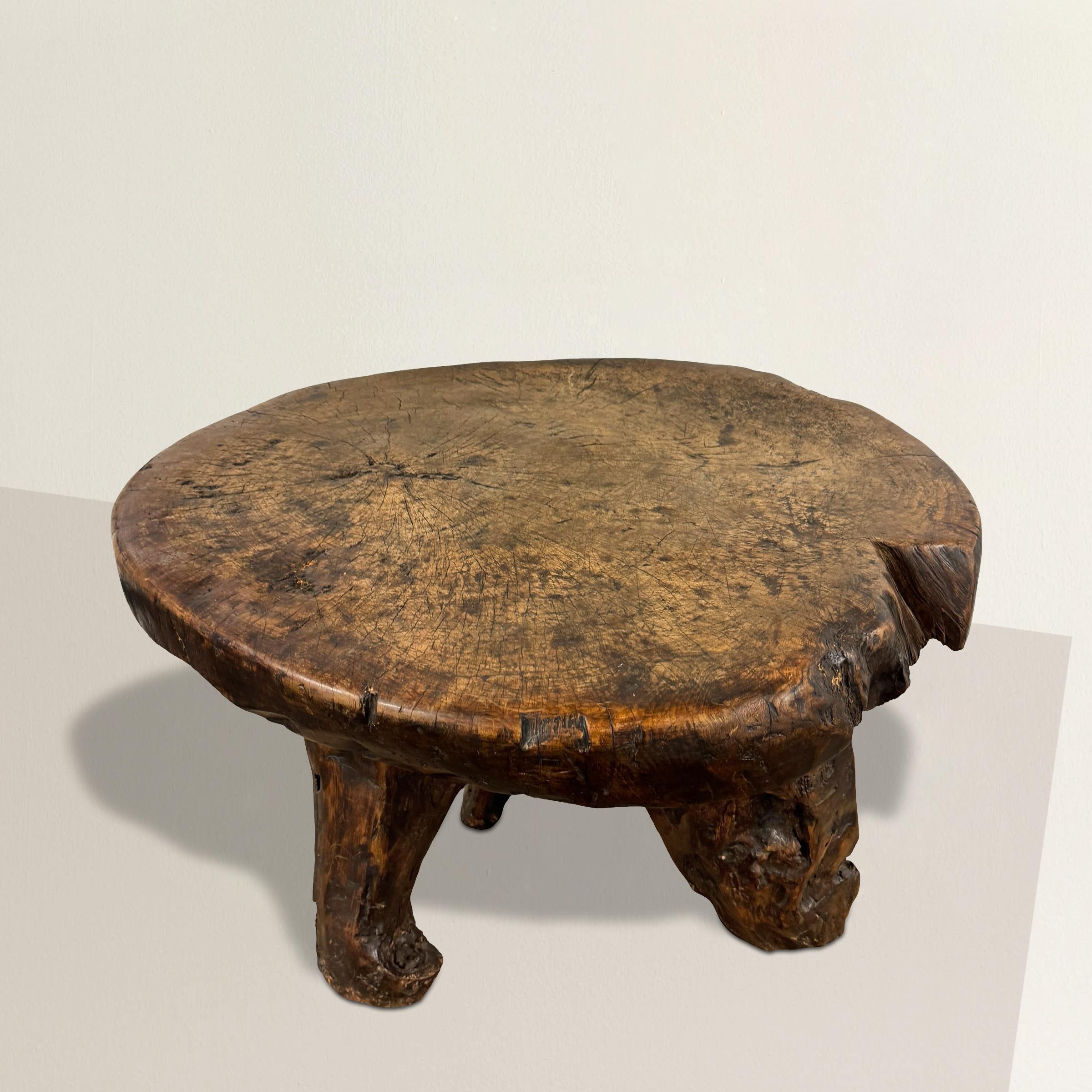 Wabi-Sabi Tree Trunk Table For Sale at 1stDibs
