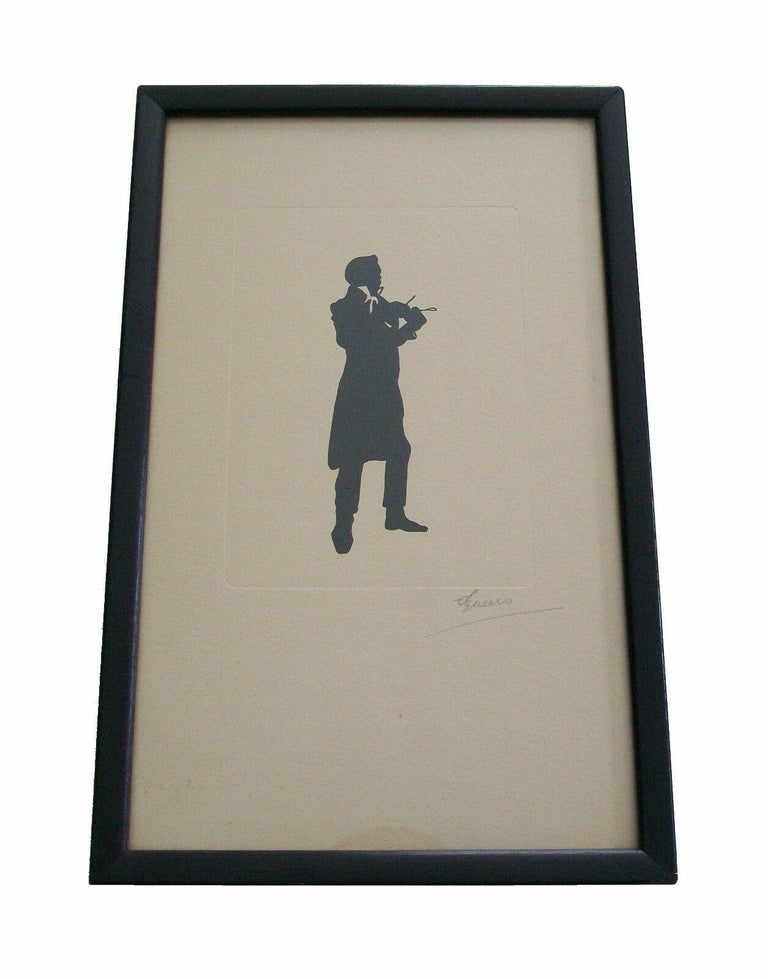 Wackford Squeers, Antique 'Silhouette' Engraving, Framed, Early 20th ...