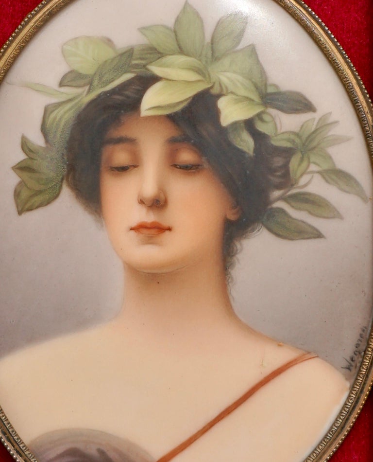 Wagner Porcelain Plaque Painting of Daphne by C.M. Hutschenreuther at ...
