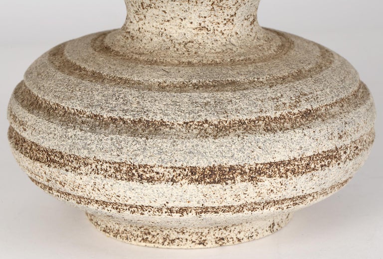 Waistel Cooper Studio Pottery Textured Banded Pattern Vase For Sale at ...