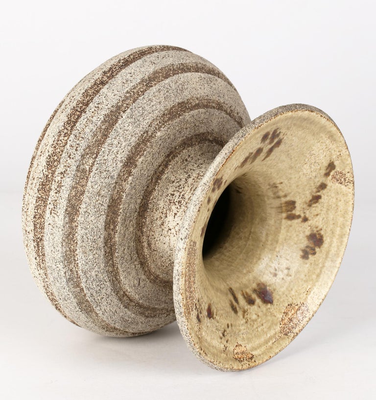 Waistel Cooper Studio Pottery Textured Banded Pattern Vase For Sale at ...