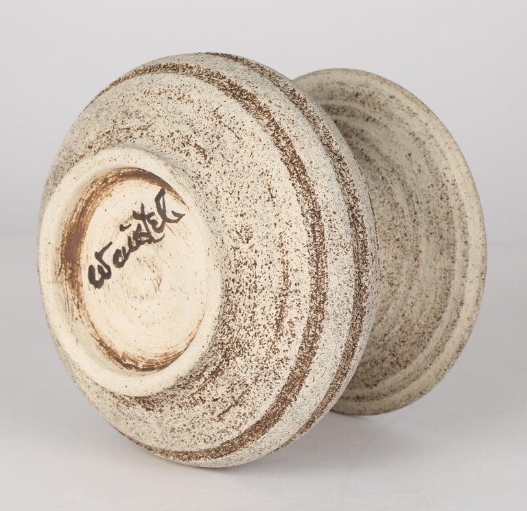Waistel Cooper Studio Pottery Textured Banded Pattern Vase For Sale at ...