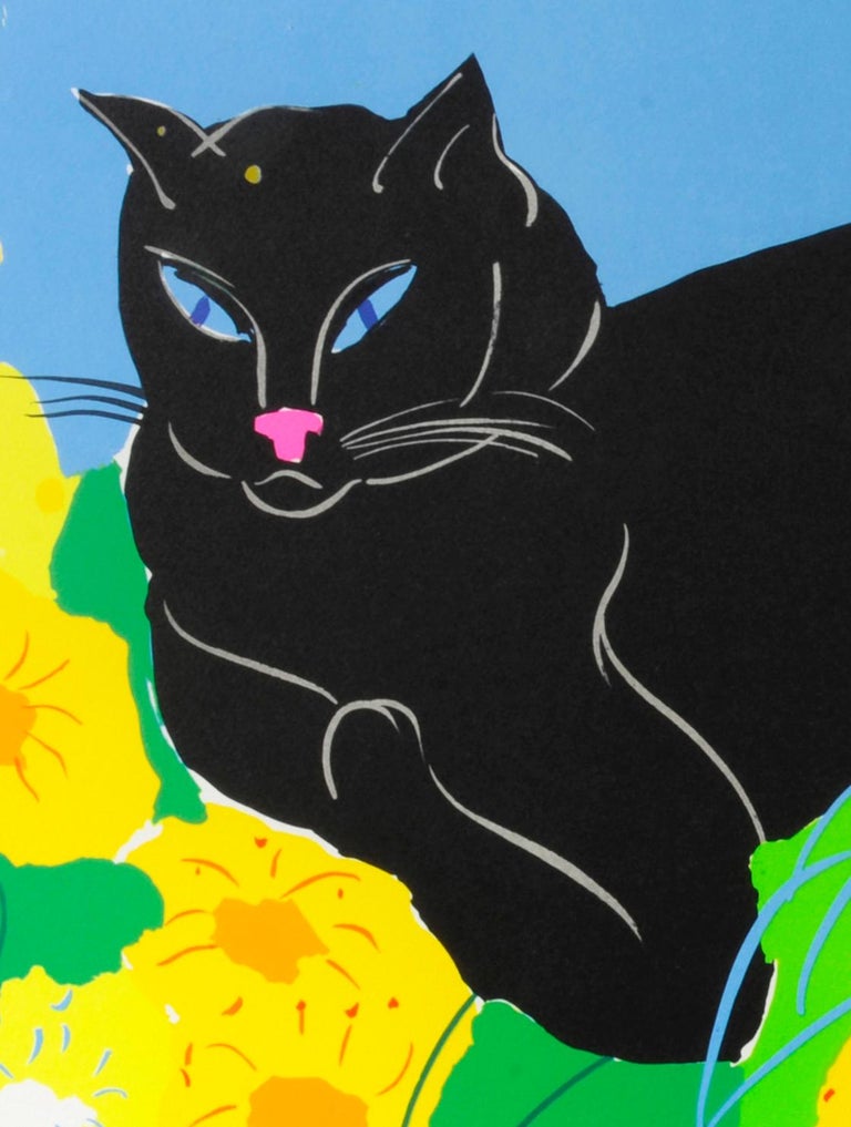 Walasse Ting - Black Cat For Sale at 1stDibs