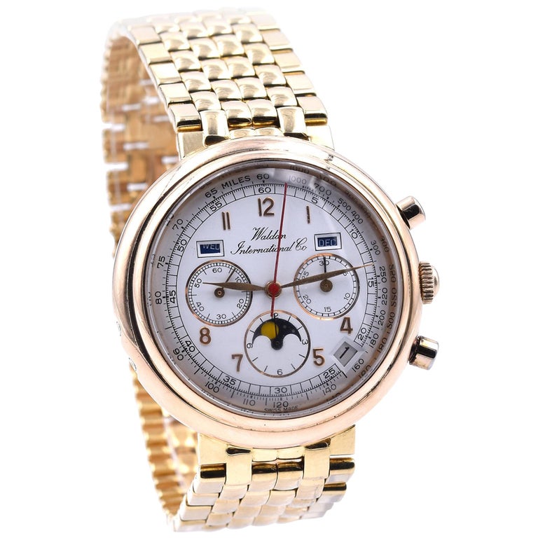 Waldan International 18 Karat Yellow Gold Astronic Chronograph at ...