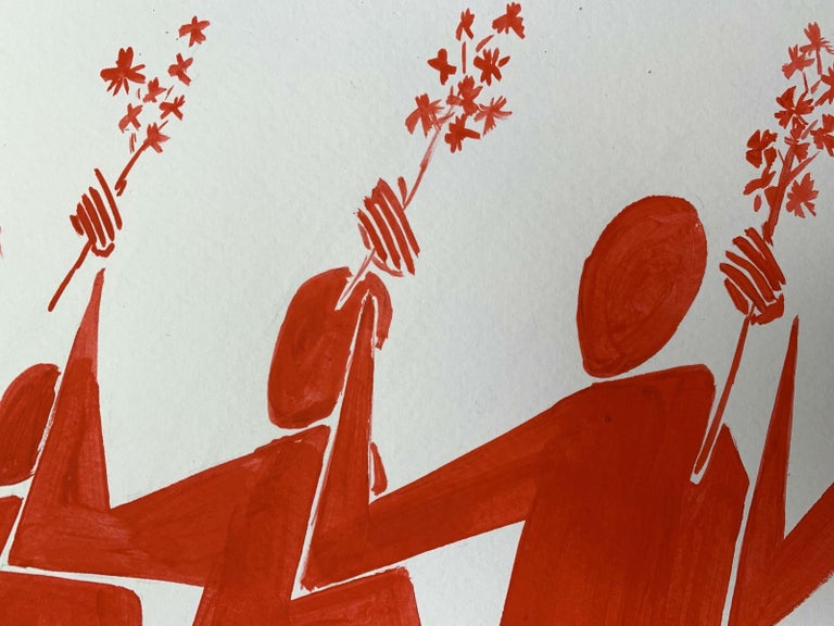 Waleria Matelska - A declaration - Figurative Painting on Paper, Young ...