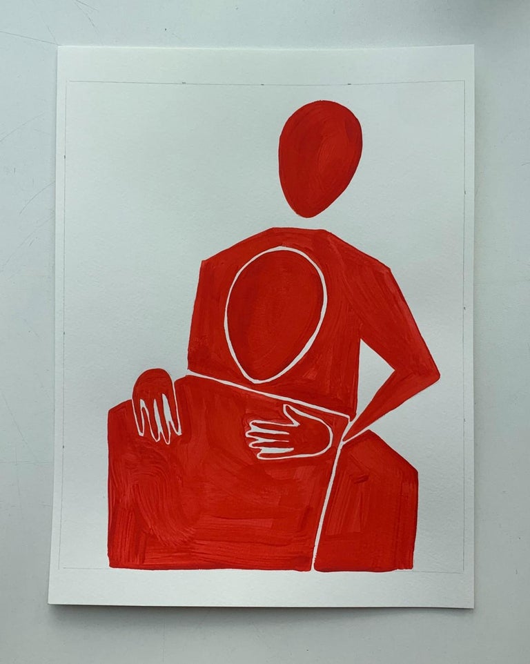 Waleria Matelska - Red figures - Figurative acrylic painting ...