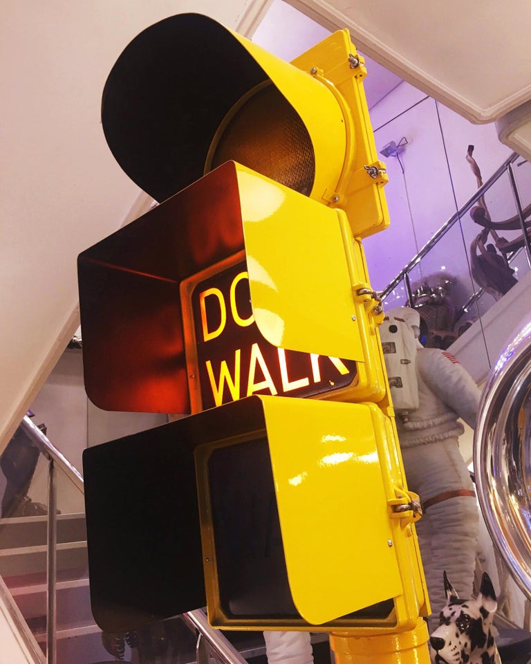 Walk Don't Walk Yellow Traffic Light For Sale at 1stDibs