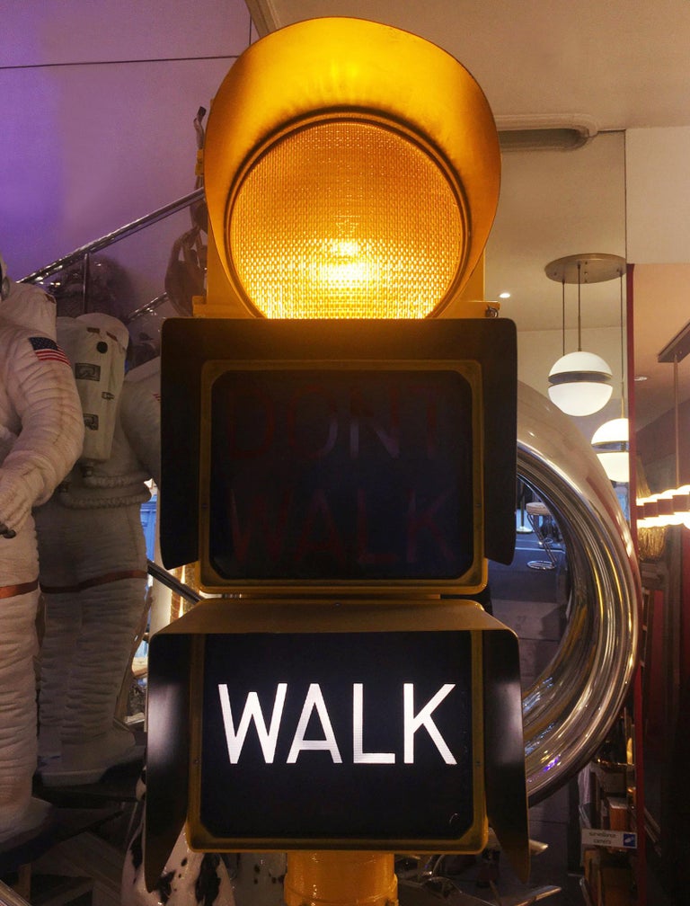 Walk Don't Walk Yellow Traffic Light For Sale at 1stDibs