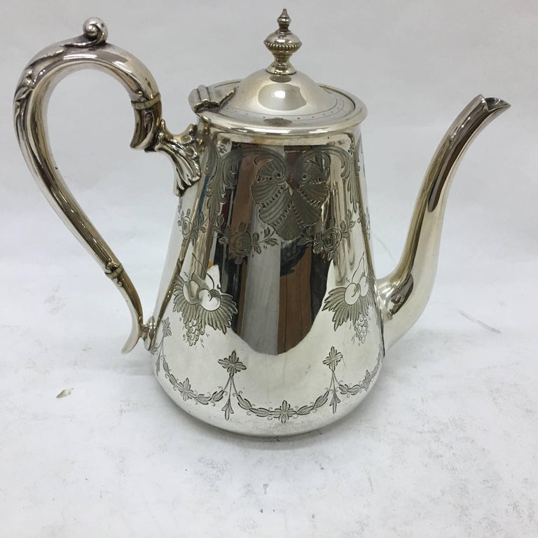 Walker and Hall Silver Plated Tea Set, England, 1861 at 1stDibs