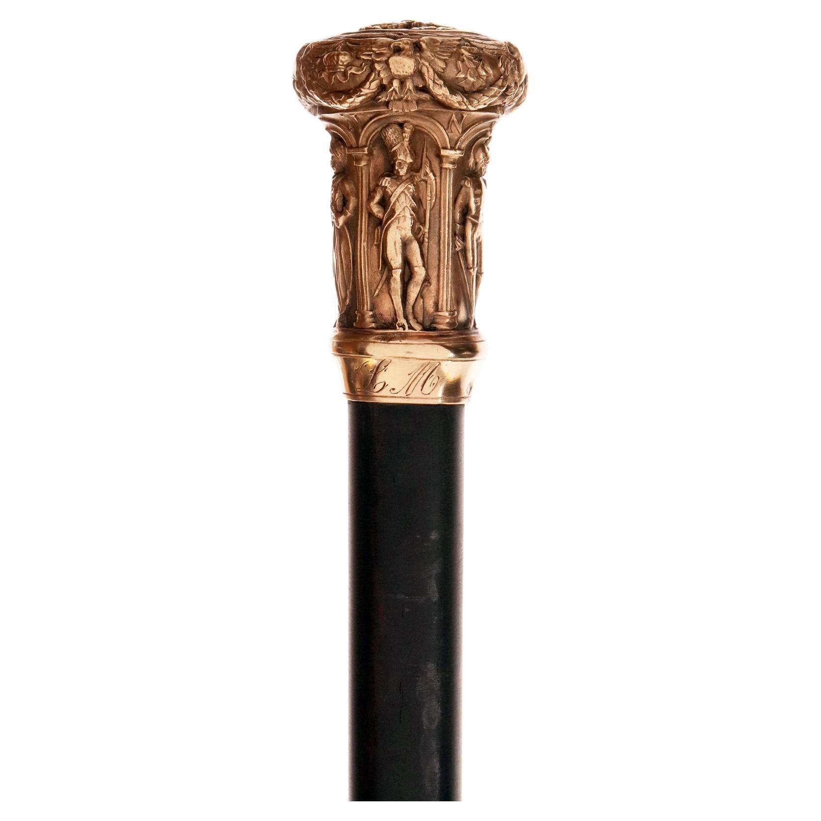 Walking stick depicting Napoleon Bonaparte involved in the battles ...