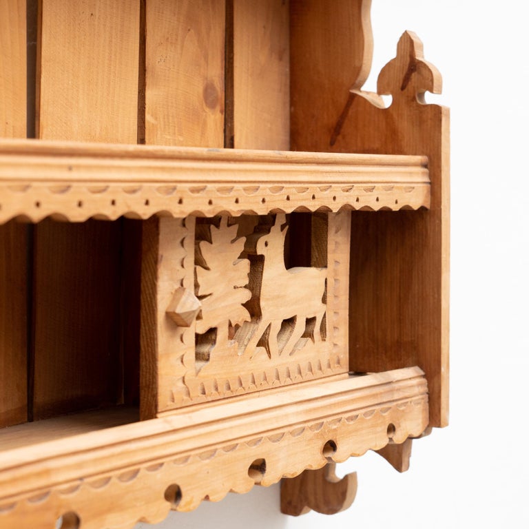 Wall Cabinet with Shelves in Pinewood Alpine Style at 1stDibs