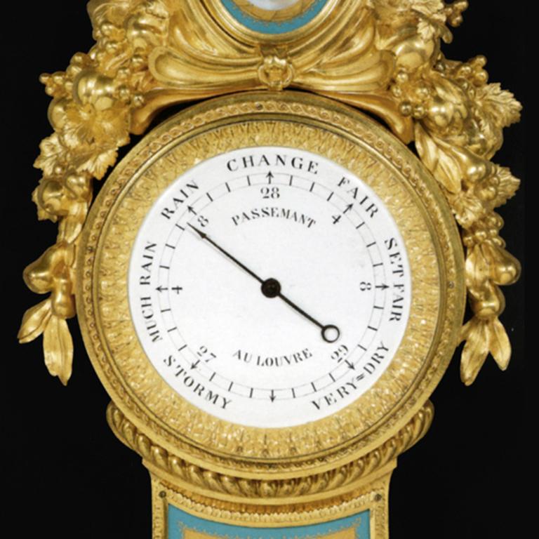 Wall Clock and Matching Barometer with Sèvres Plaques For Sale at 1stDibs