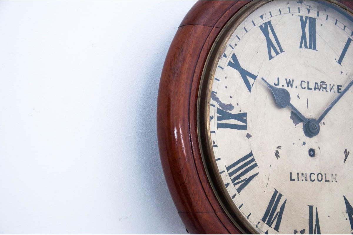 Wall Clock J.W. Clarke from 1900s at 1stDibs | 1900s clock