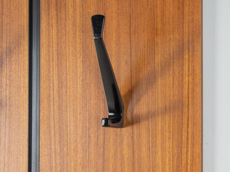 Wall Coat Rack 1960s in Teak For Sale at 1stDibs