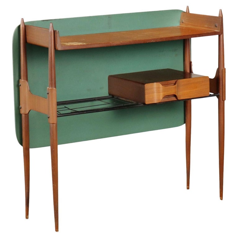 Wall Console Teak Veneer, Italy, 1960s For Sale at 1stDibs