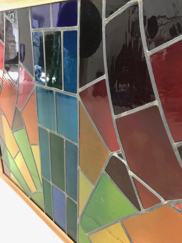 Wall Decorative Panel, Large Stained Glass, 1950 For Sale at 1stDibs ...