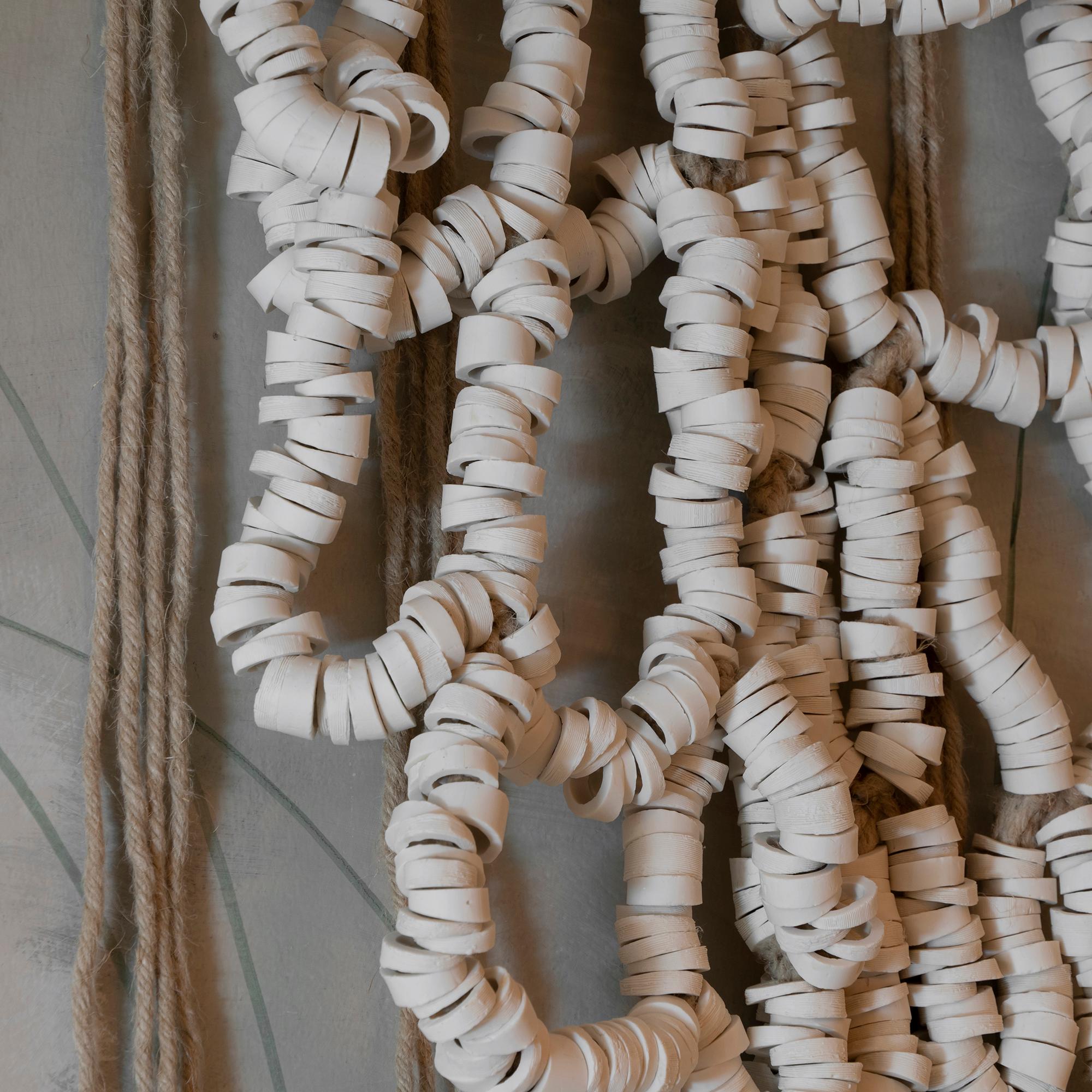 Wall Decorative Sculpture-Textile Ceramic by Bénèdicte Vallet, France ...