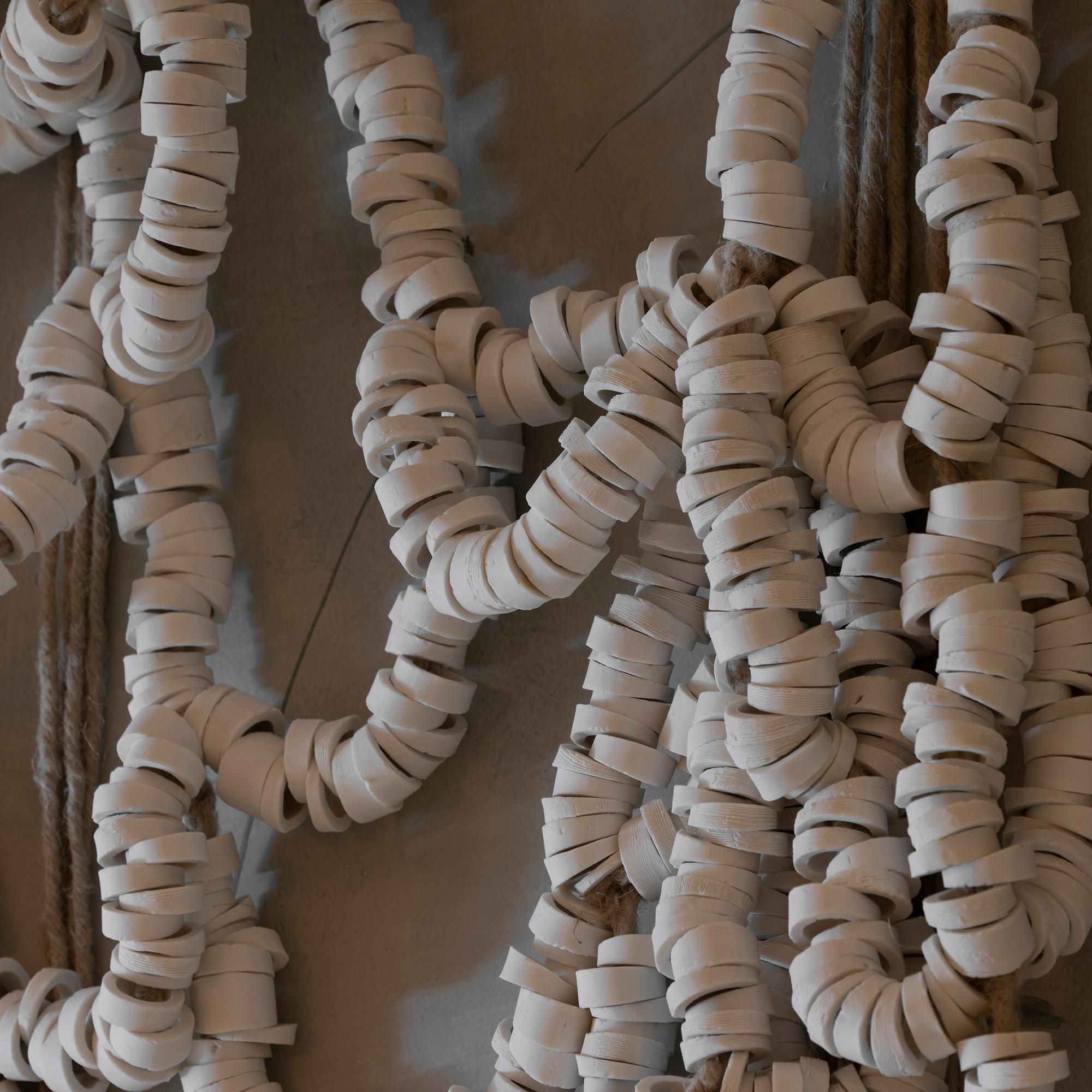 Wall Decorative Sculpture-Textile Ceramic by Bénèdicte Vallet, France ...