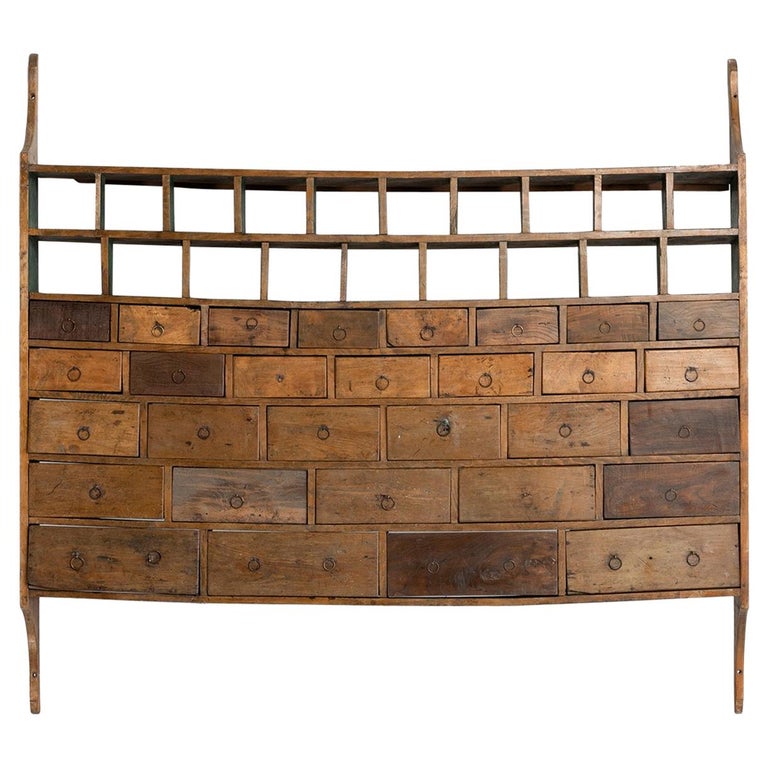 Wall Hanging Bank of Drawers at 1stDibs