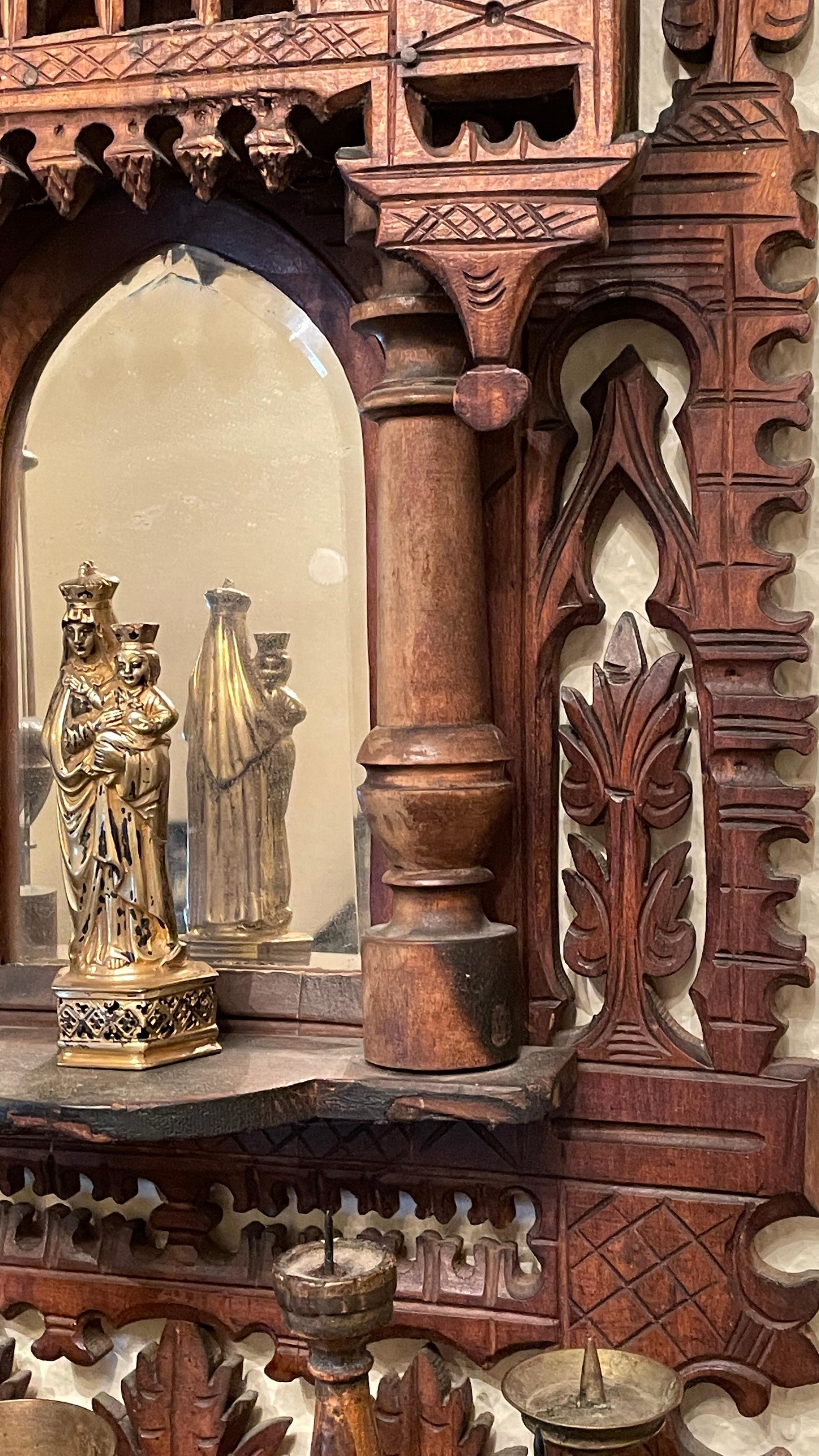 Wall House Altar with Accessories 19th Century Black Forest Wood Carved ...