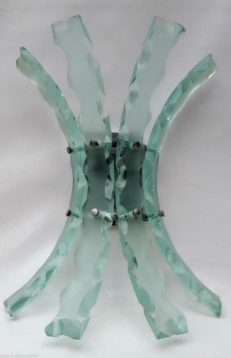 Wall Lamp in Chiselled Glass Designed by Zeroquattro for Fontana Arte ...