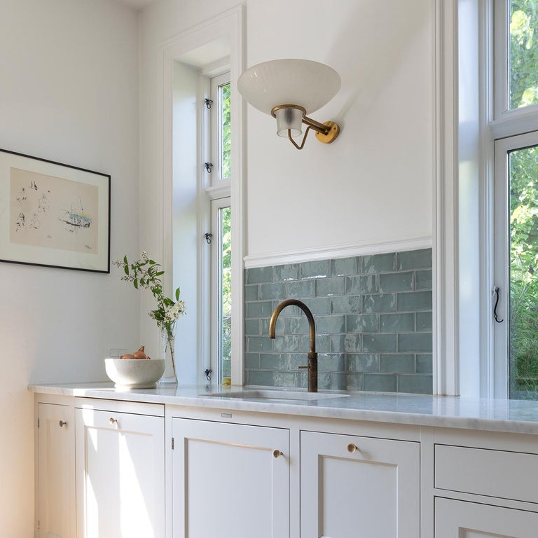 Wall Lamps, Erik Gunnar Asplund, Brass and Glass, Scandinavian, Sweden ...