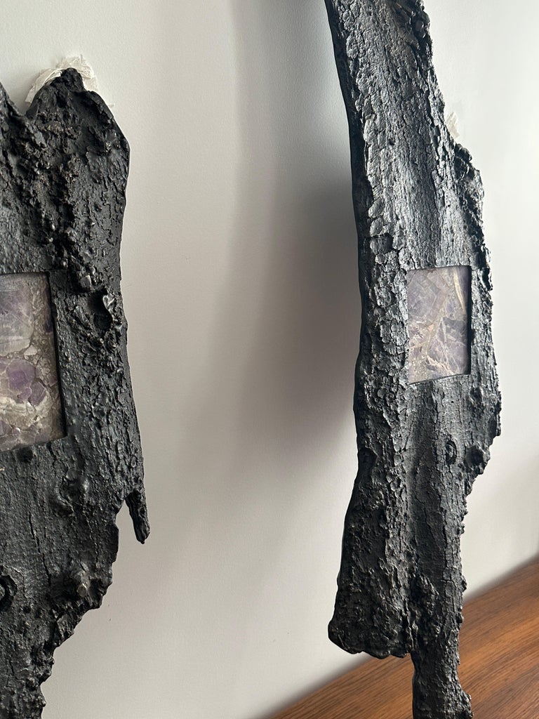 Wall Light Cast Bronze and Amethyst Style of Marc du Plantier, France ...