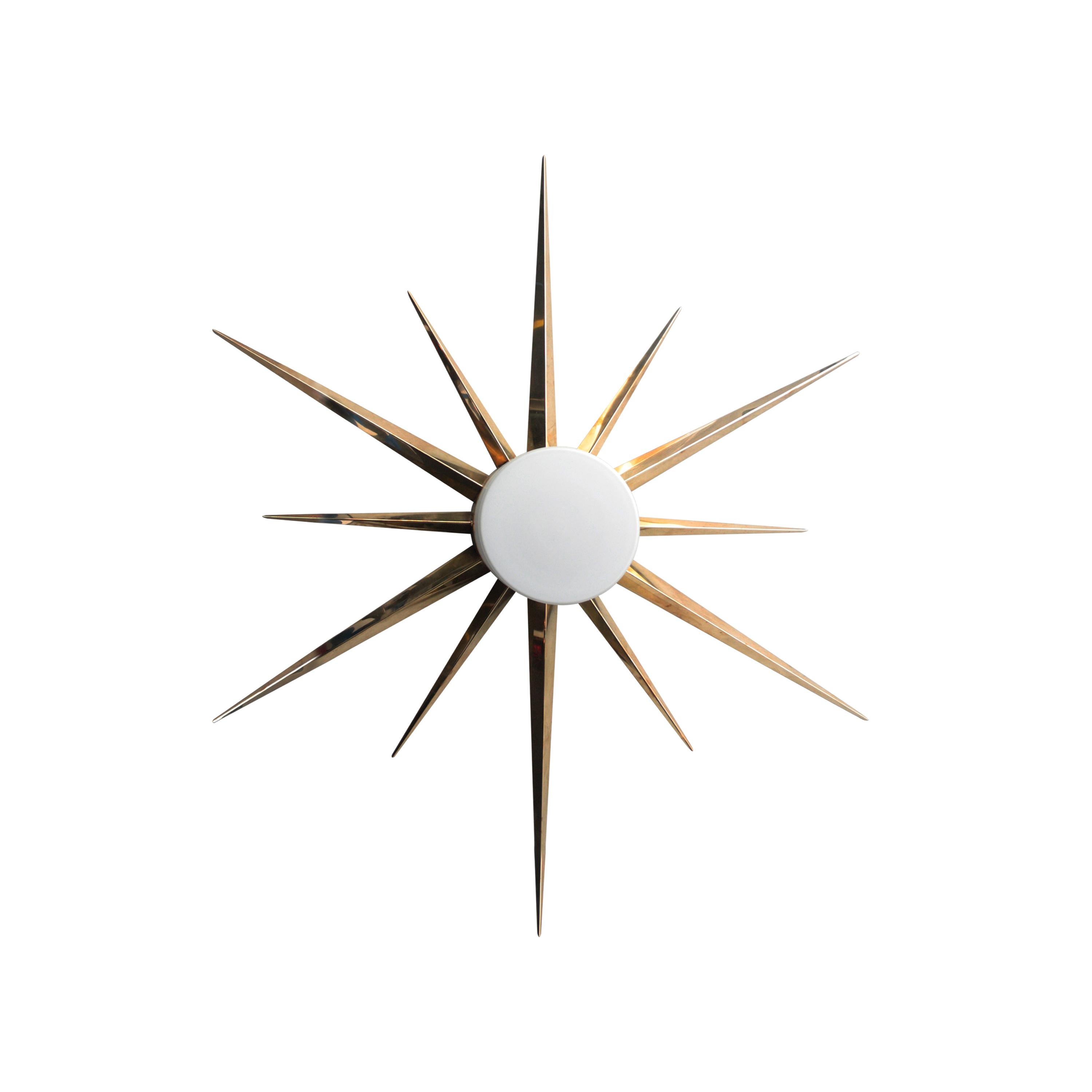 Wall Light in the Shape of a Sun in Brass. Italy, 2018 at 1stDibs